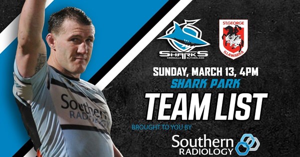 NRL TEAM LIST | Sharks v Dragons | Sharks