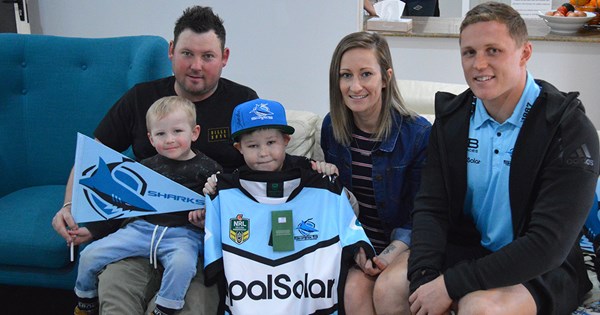 Sharks visit a special young fan | Sharks