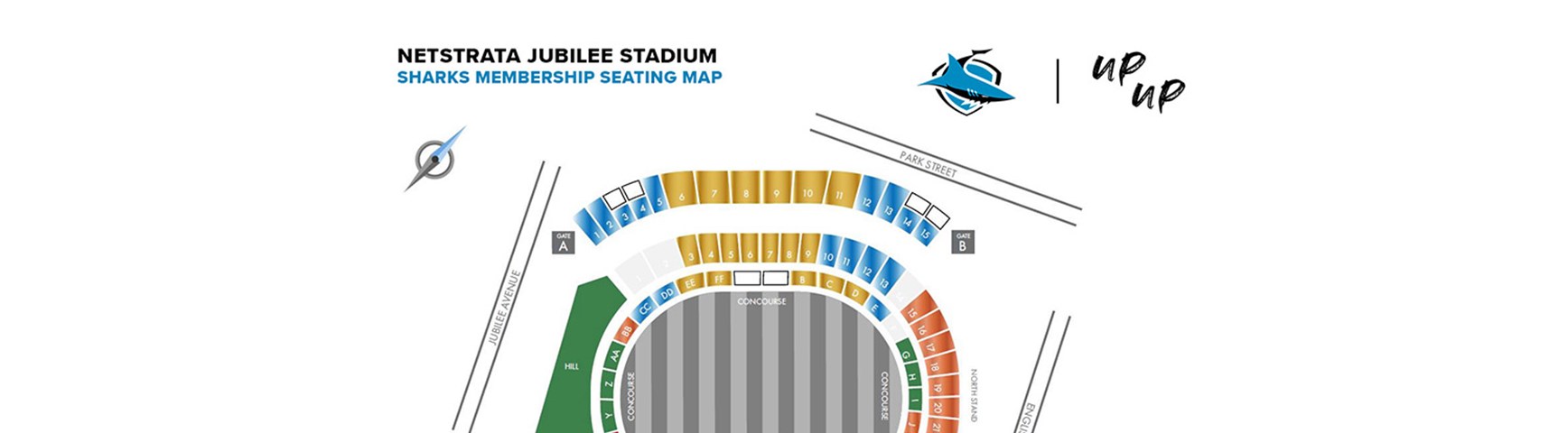 Netstrata Jubilee Stadium Map - Sharks