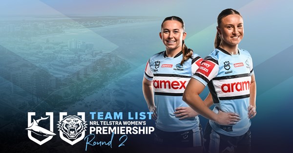NRLW Team List - Sharks v Tigers | Sharks