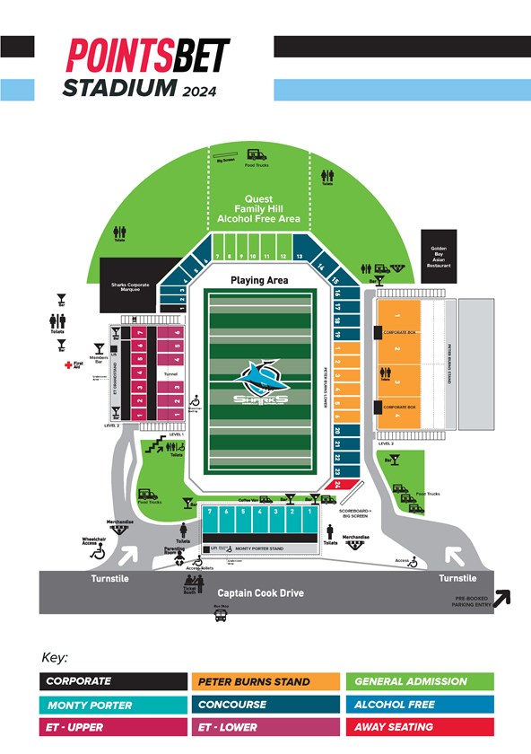 PointsBet Stadium Map | Sharks